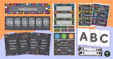 Chalkboard Brights Classroom Theme Decor Bundle Teach Starter
