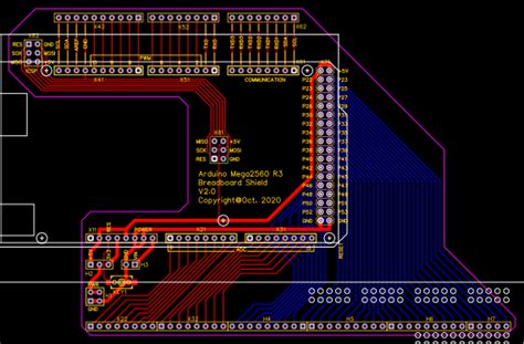 arduino mega 3 5 tft shield adapter for breadboard oshwlab