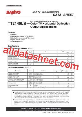 TT2140LS Datasheet(PDF) - Sanyo Semicon Device