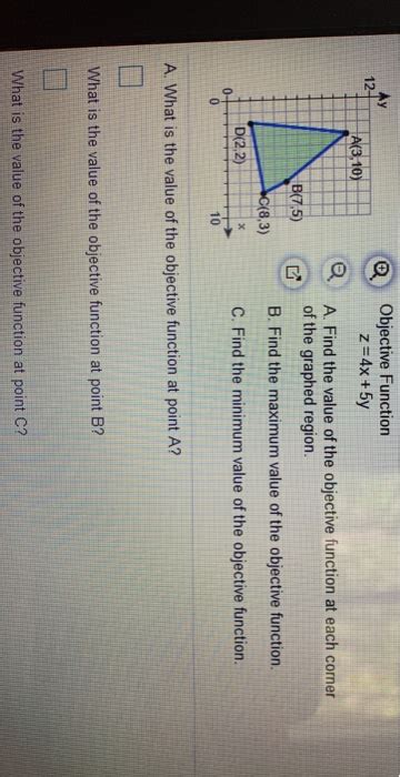 Solved A Objective Function Z X Y A Find The Chegg