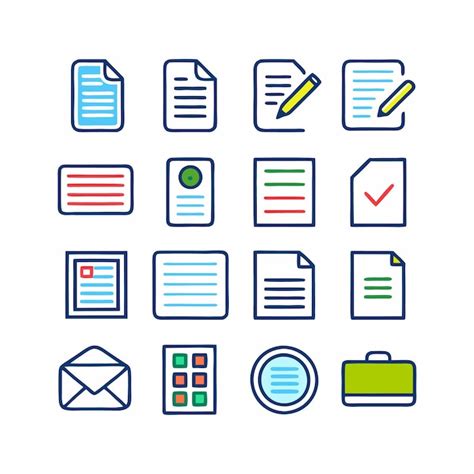 Flat Document Icons Set For File Management Organization Vector Illustration Premium Ai