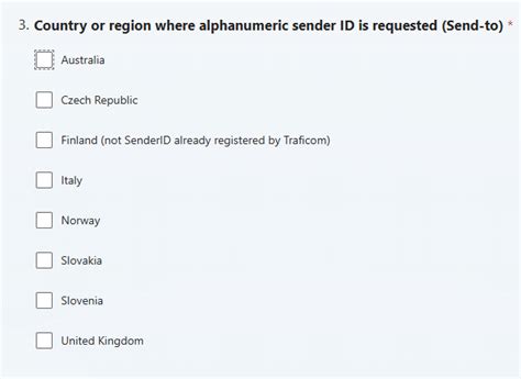 Alphanumeric Sender Id Is Not Available To Your Azure Tenant