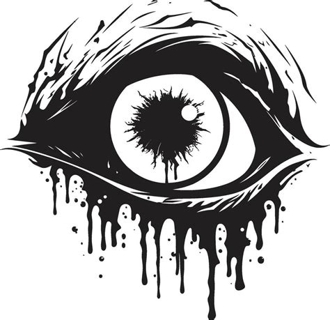 Eerie Unsettling Glance Black Zombie Icon Frightening Zombie Stare