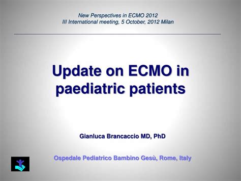 Ppt Update On Ecmo In Paediatric Patients Powerpoint Presentation