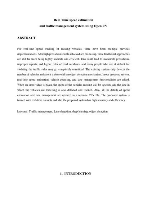 edited copy of real time speed estimation and traffic management system