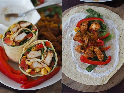Wraps mit Hähnchen Gemüse Knoblauch Dip Wiewowasistgut