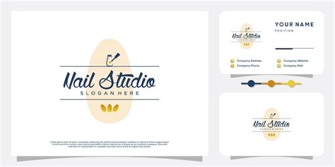 Vector de diseño de logotipo de esmalte de uñas con estilo único creativo Vector Premium