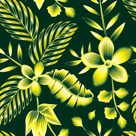 Green Nature Monochromatic With Abstract Banana Flower And Frangipani Flower Background Vector
