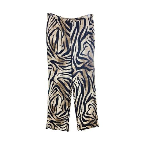 Zara Pants And Jumpsuits Zara Zebra Print Wideleg Pants Poshmark