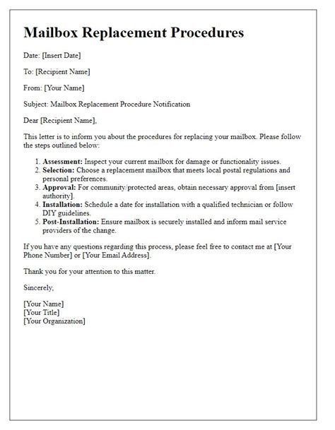 Letter Template For Mailbox Replacement Instructions Free Samples In Pdf Letterin