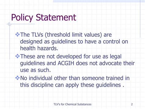 Ppt Threshold Limit Values For Chemical Substances Powerpoint