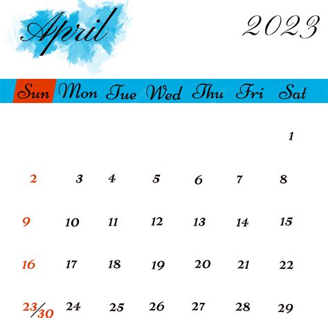 Calendario De Color Azul Abril De 2023 Png Abril Color Azul Png Y