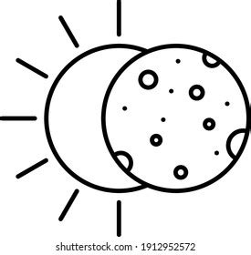 Vector Solar Eclipse Outline Icon Design Stock Vector Royalty Free