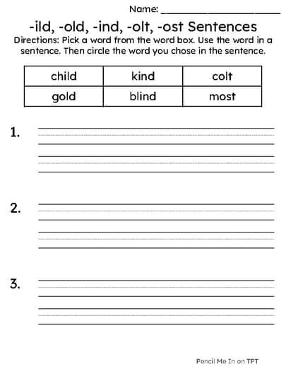 Ild Old Ind Olt Ost Worksheets By Pencil Me In Tpt