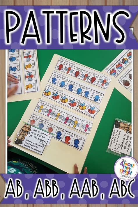 Bug Pattern Activity Task Cards And Worksheets Abab Abb Aab Abc Bundle
