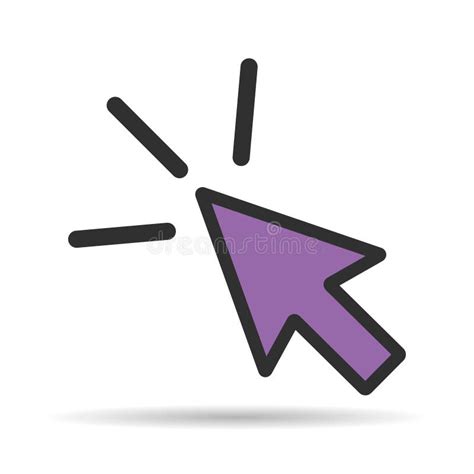 Click Arrow Mouse Shadow Icon Web Button Cursor Digital Design Vector