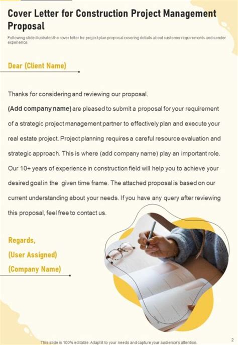 construction project management proposal report sample example document
