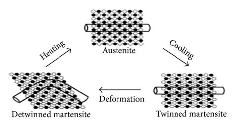 Diagrammatic Representation Of The Shape Memory Effect Of Niti Alloy