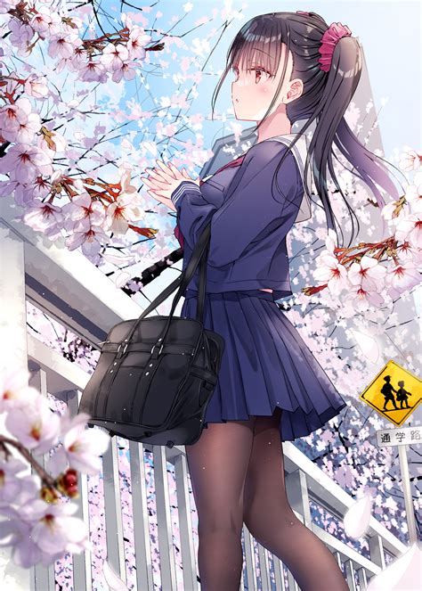 Kobayashi Chisato Original Highres 1girl O Bag Black Pantyhose