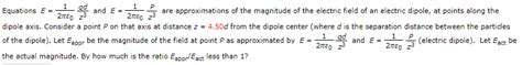 Solved Equations E 1 2 Pi Epsilon 0 Qd Z 3 And E 1 2 Pi