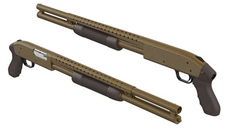 3D Green Pump Action Shotgun Model TurboSquid 2139205