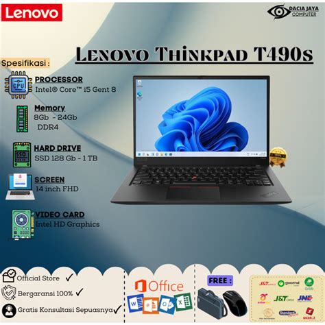 Jual Laptop Lenovo Thinkpad T490s Core I5 Gen8 Ram 8gb Ssd 512 Slim