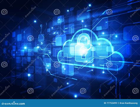 Abstract Security Cloud Technology Background Illustration Vector Stock Vector Illustration