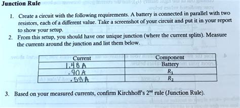 Solved Junction Rule Create Circuit With The Following Requirements A