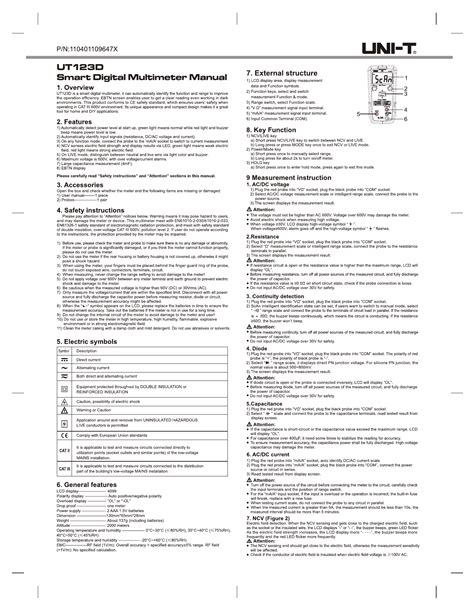 User Manual Uni T Ut D English Pages