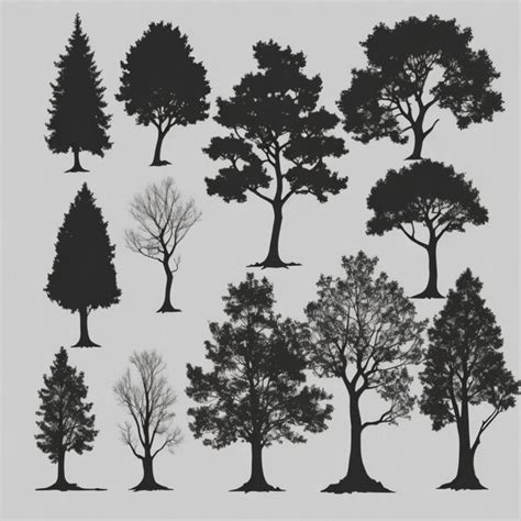 Premium Vector Tree Silhouettes Vector Background