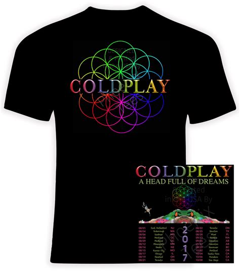 Coldplay A Head Full Of Dreams 2017 Concert Tour T Shirt Phoenix Tees