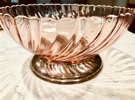 Arcoroc France Bowl Pink Swirl Glass Rosaline Pastel With Etsy