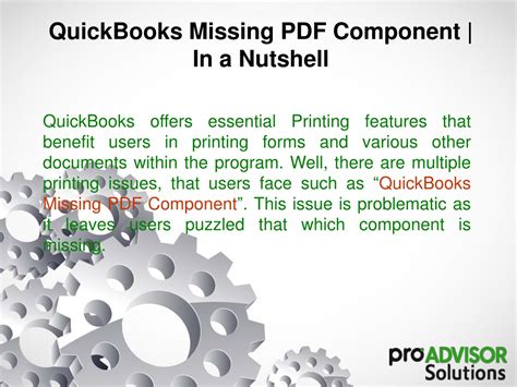 PPT QuickBooks Missing PDF Component In A Nutshell PowerPoint Presentation ID