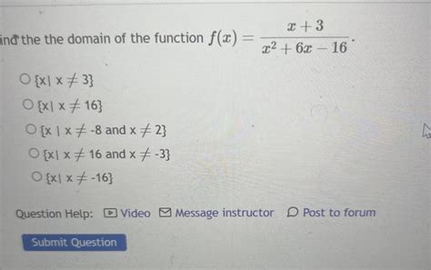 Solved Ind The Domain Of The Function