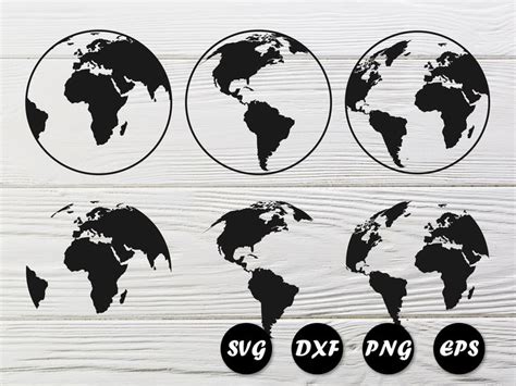 Earth Svg File For Cricut Globe Cut File Globe Silhouette Planet Earth