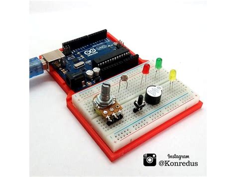 Arduino Uno And Protoboard Base By Konredus 3d Model