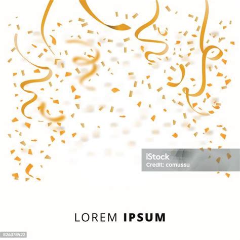 파티 리본 골드 색종이와 축 하 배경입니다 행복 한 새 해 2017입니다 벡터 일러스트입니다 기념일에 대한 스톡 벡터 아트 및 기타 이미지 Istock