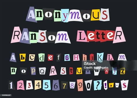Anonymous Ransom Newspaper Letters Font Stock Illustration Download
