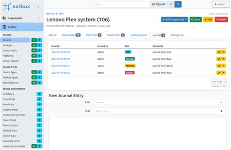 Journal View Layoutorder · Issue 9656 · Netbox Communitynetbox · Github