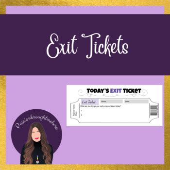 Exit Ticket Editable By Passionbroughtmehere TPT