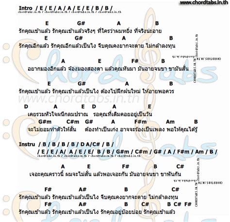 รักคุณเข้าแล้วคอร์ด คอร์ด รักคุณเข้าแล้ว Micro