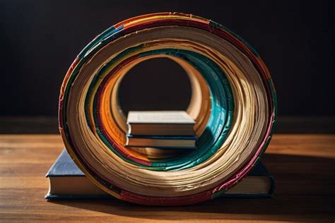 Books Arranged In A Circle Premium Ai Generated Image