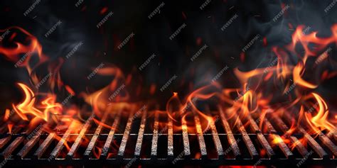 Premium Photo Realistic Cool Barbecue Background Flames In The Dark