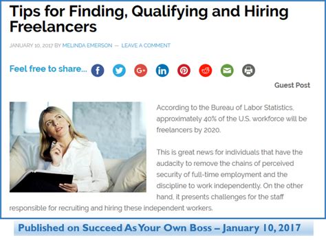 Read My Article On Succeed As Your Own Boss Marcie Writes