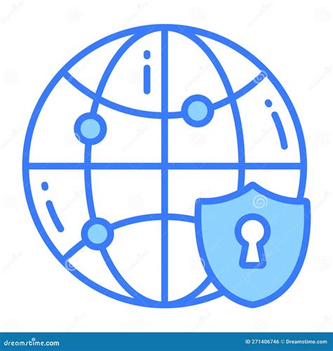 Safety Shield With Network Globe Denoting Vector Of Network Security