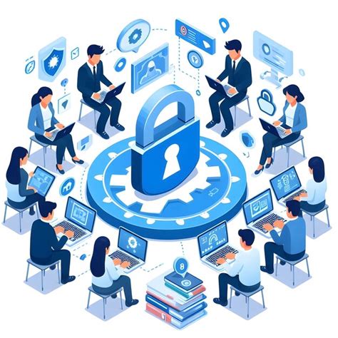 3d Flat Icon As It Team Collaborating On A Cybersecurity Project Concept As A Vector