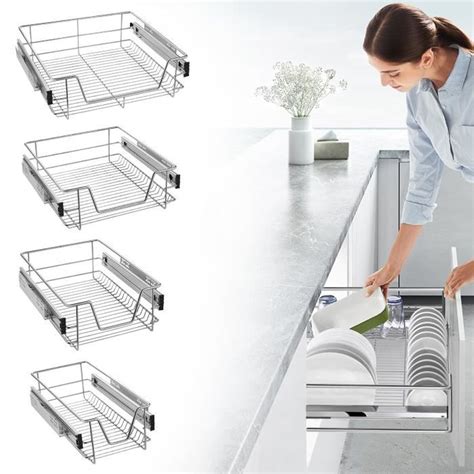 Tiroir Téléscopique de Cuisine YUENFONG Métal Chromé cm Capacité Portante Forte