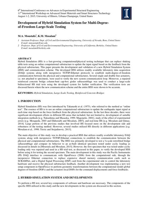 Pdf Development Of Hybrid Simulation System For Multi Degree Of