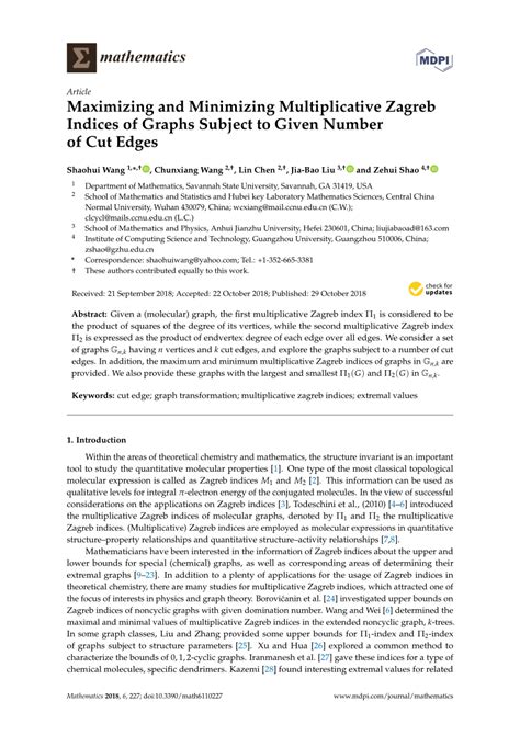 pdf maximizing and minimizing multiplicative zagreb indices of graphs