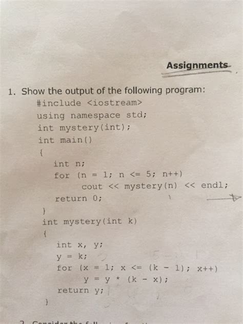 Solved Assignments 1 Show The Output Of The Following